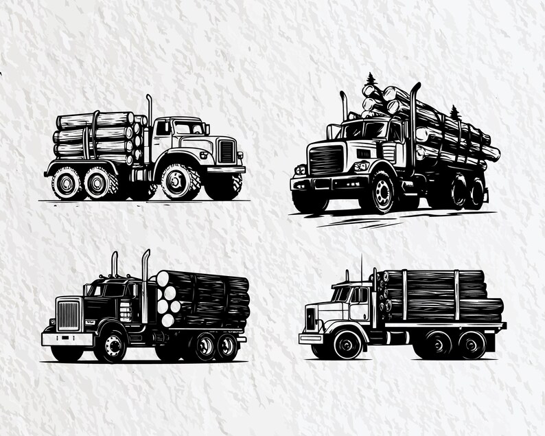 Logging Truck Svg Bundle, Logging Truck Silhouette, Logging Truck ...