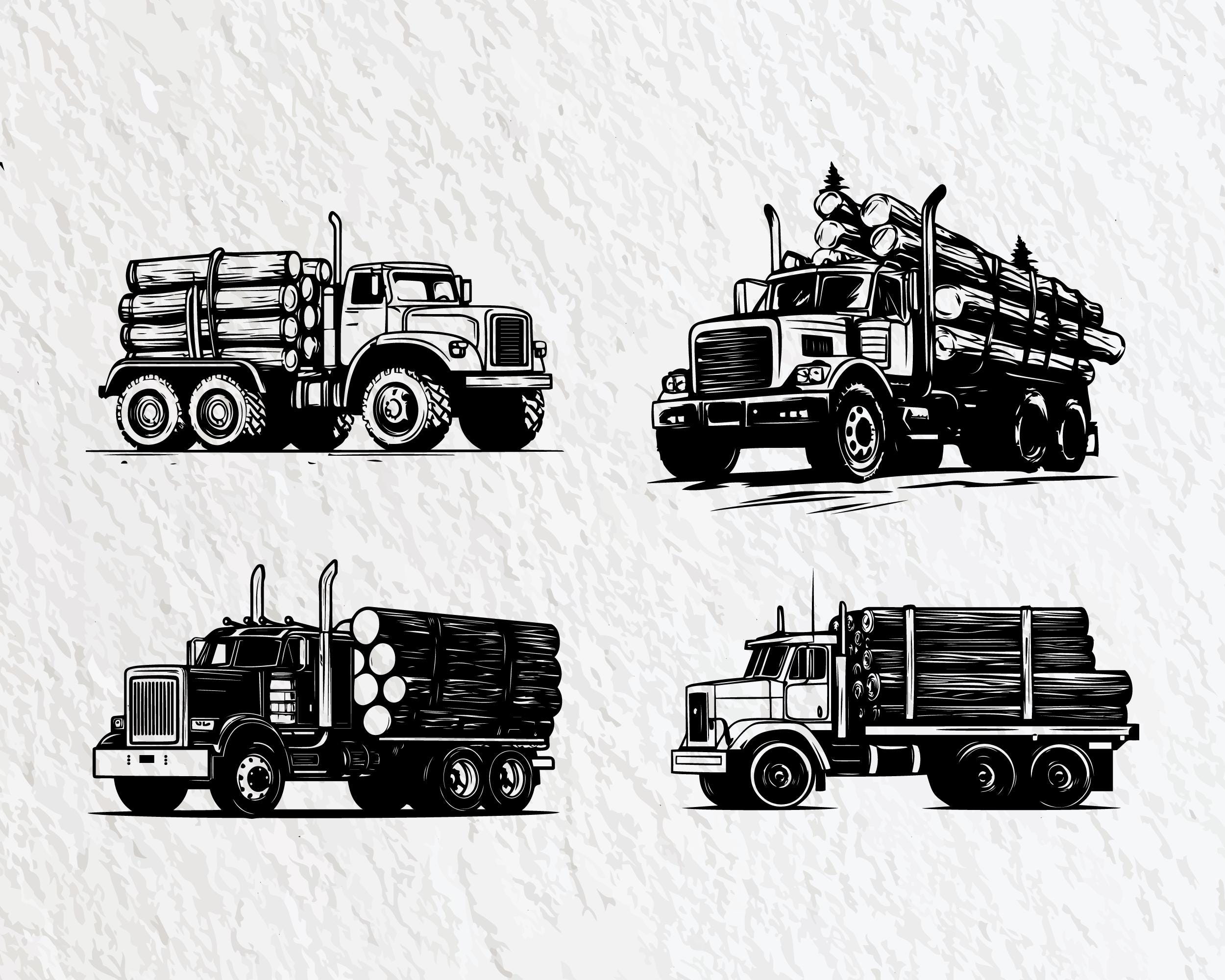 Logging Truck Svg Bundle, Logging Truck Silhouette, Logging Truck ...