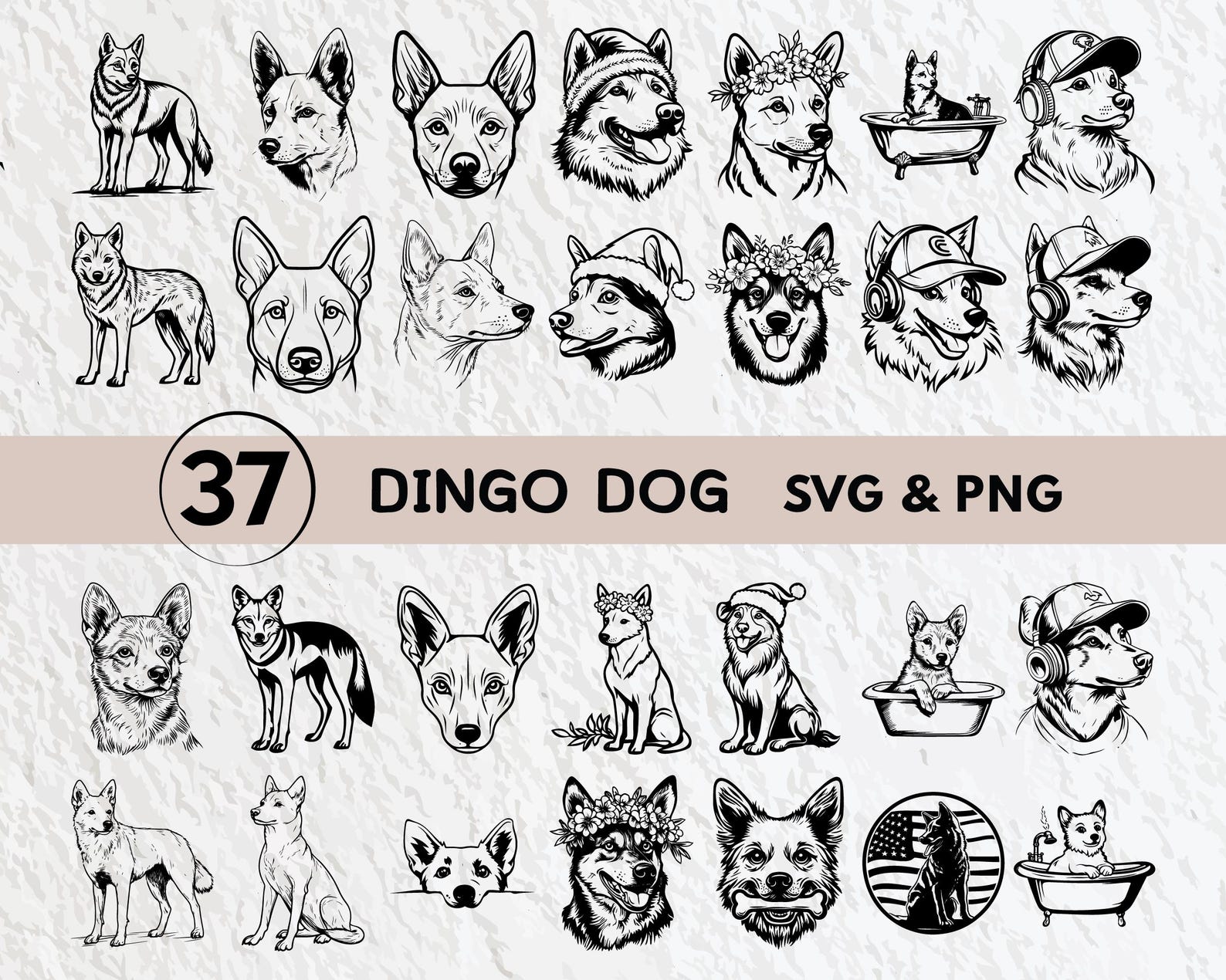 Dingo Dog Silhouette Svg, Dingo Dog Svg Bundle, Dingo Dog Clipart ...