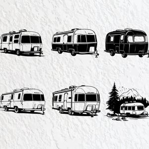 Airstream Svg Bundle, Airstream Silhouette, Airstream Clipart Png ...