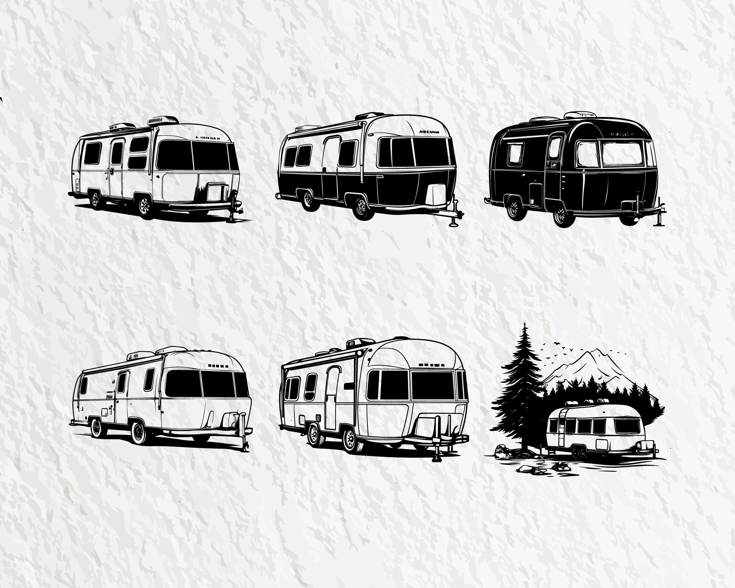 Airstream Svg Bundle, Airstream Silhouette, Airstream Clipart Png ...