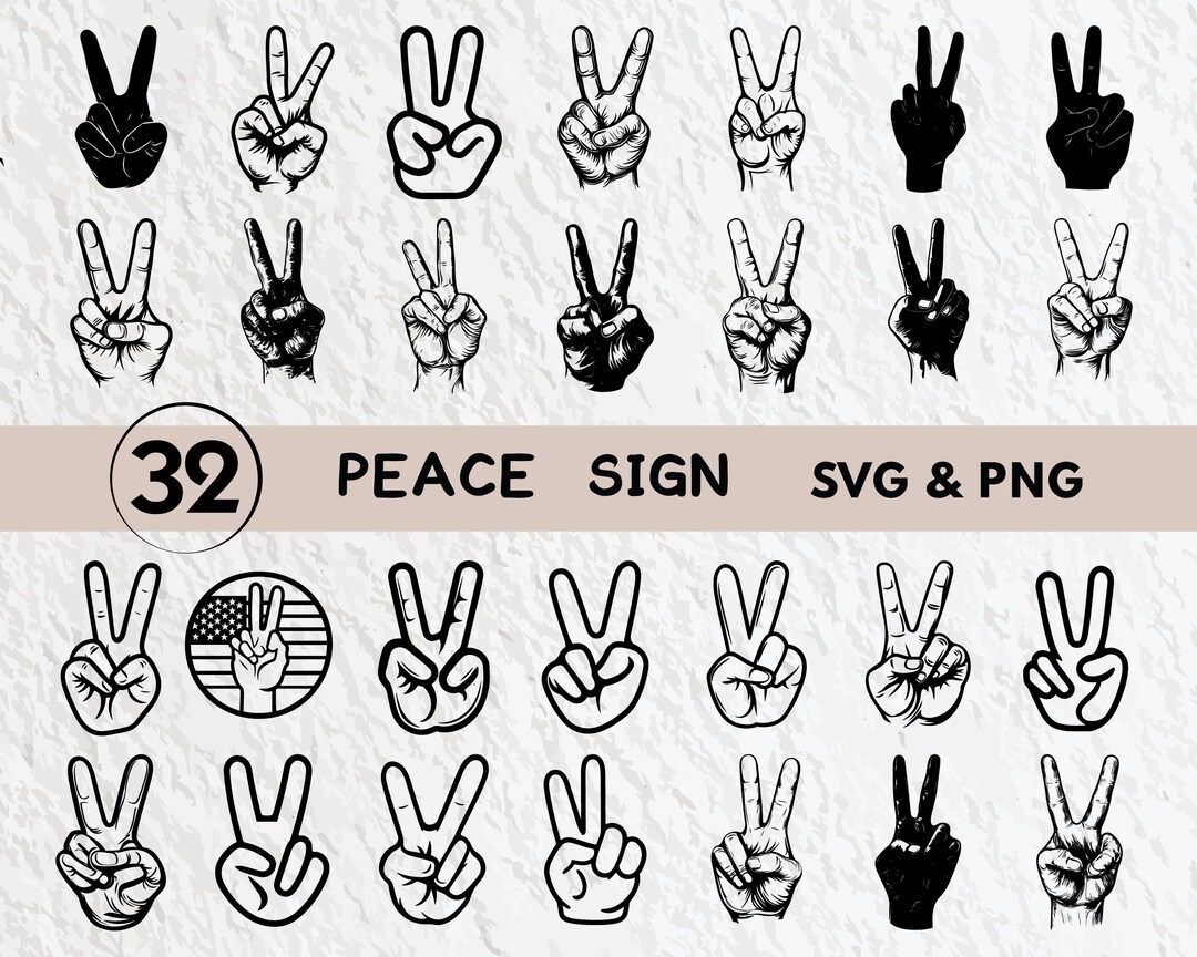 Peace Sign SVG Bundle: Vector Cut Files for Cricut - Etsy UK