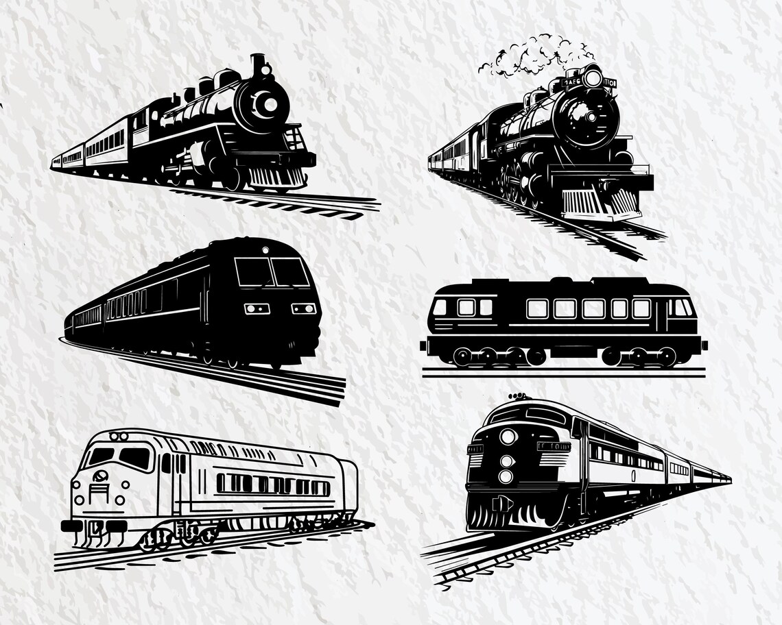 Train Svg Bundle, Train Silhouette, Train Clipart Png, Train Outline ...