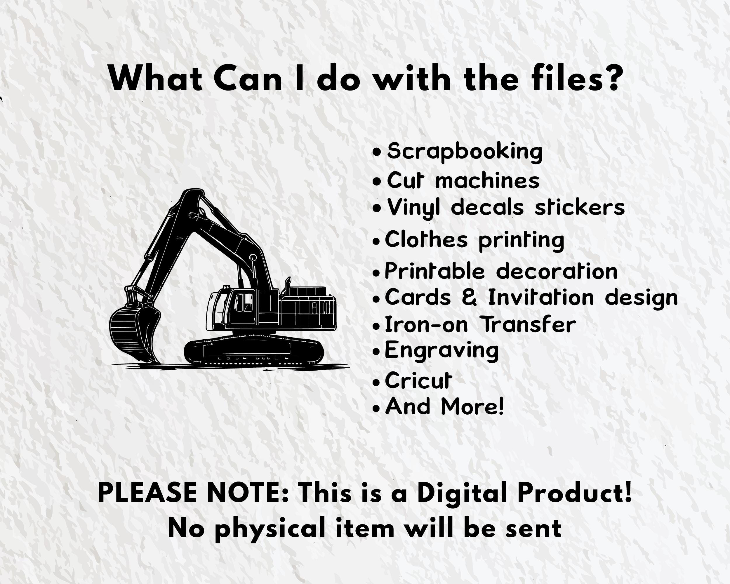 Excavator Truck SVG Bundle: Construction Clipart (PNG, Vector) - Etsy