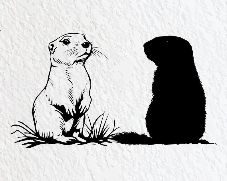 Prairie Dog SVG Bundle: Silhouette Clipart, Logo Icon (digital Download ...
