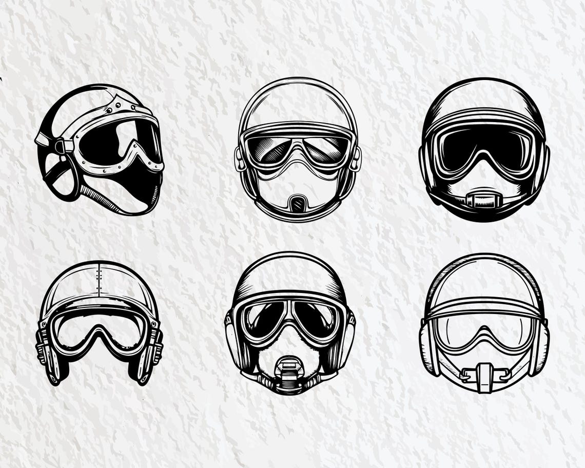 Aviator Helmet SVG Bundle: Vector Art, Clipart, Logo (PNG, SVG) - Etsy