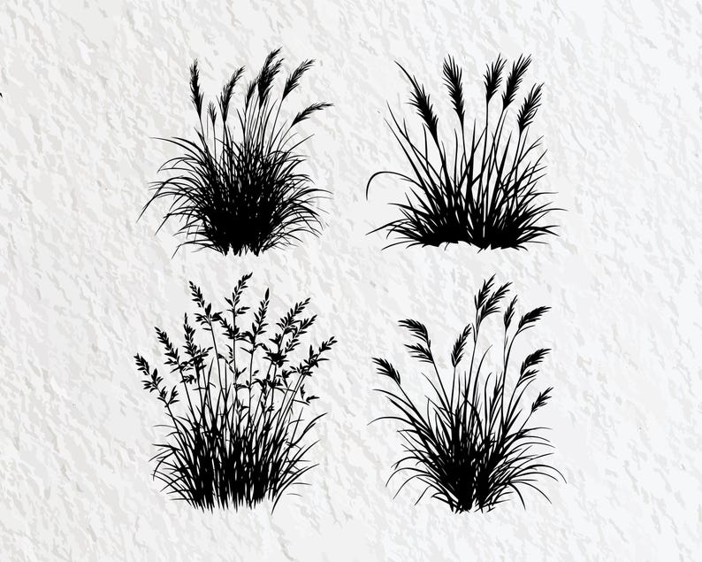 Grass Svg Bundle, Grass Silhouette, Grass Clipart, Grass Outline, Grass ...