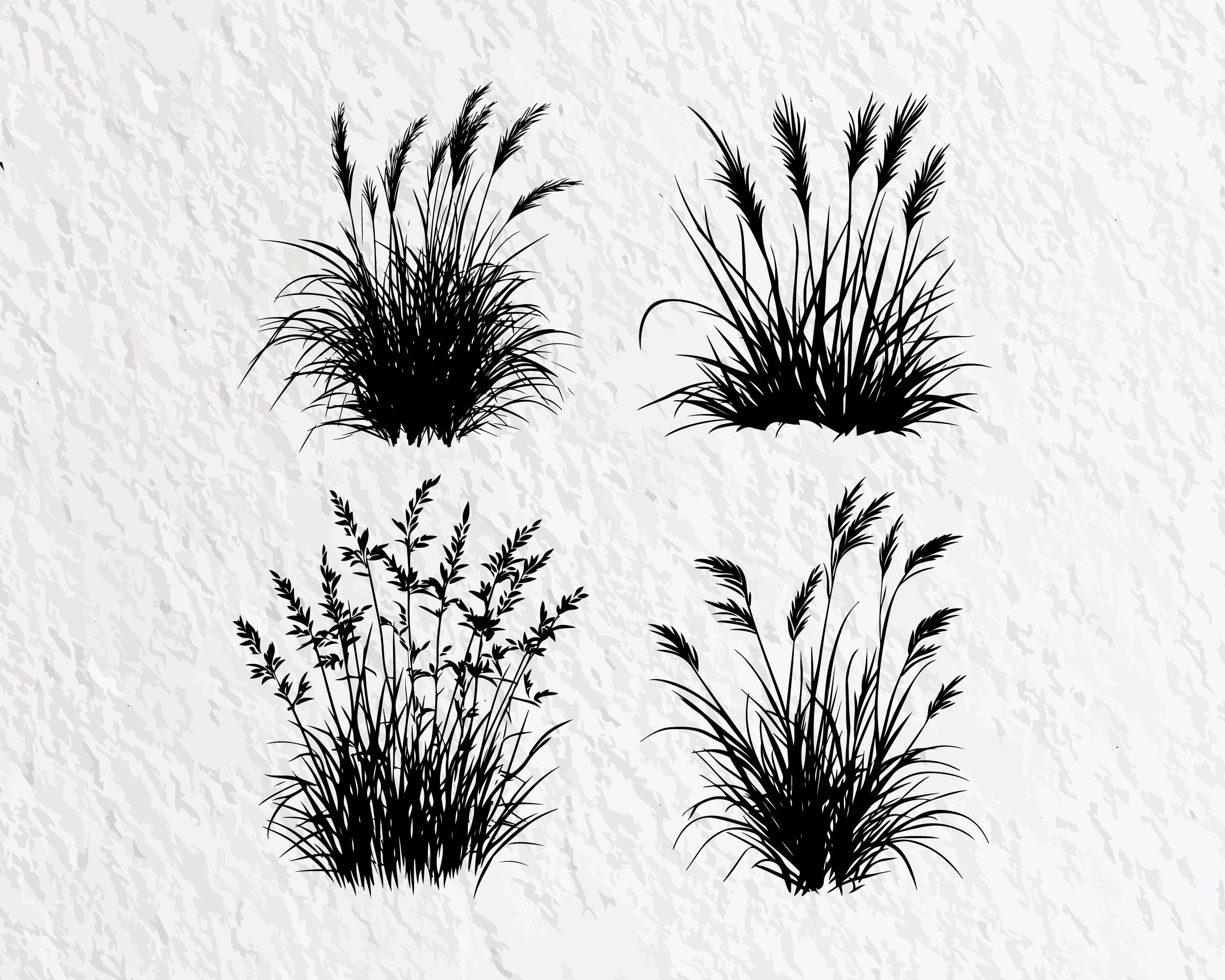 Grass Svg Bundle, Grass Silhouette, Grass Clipart, Grass Outline, Grass ...