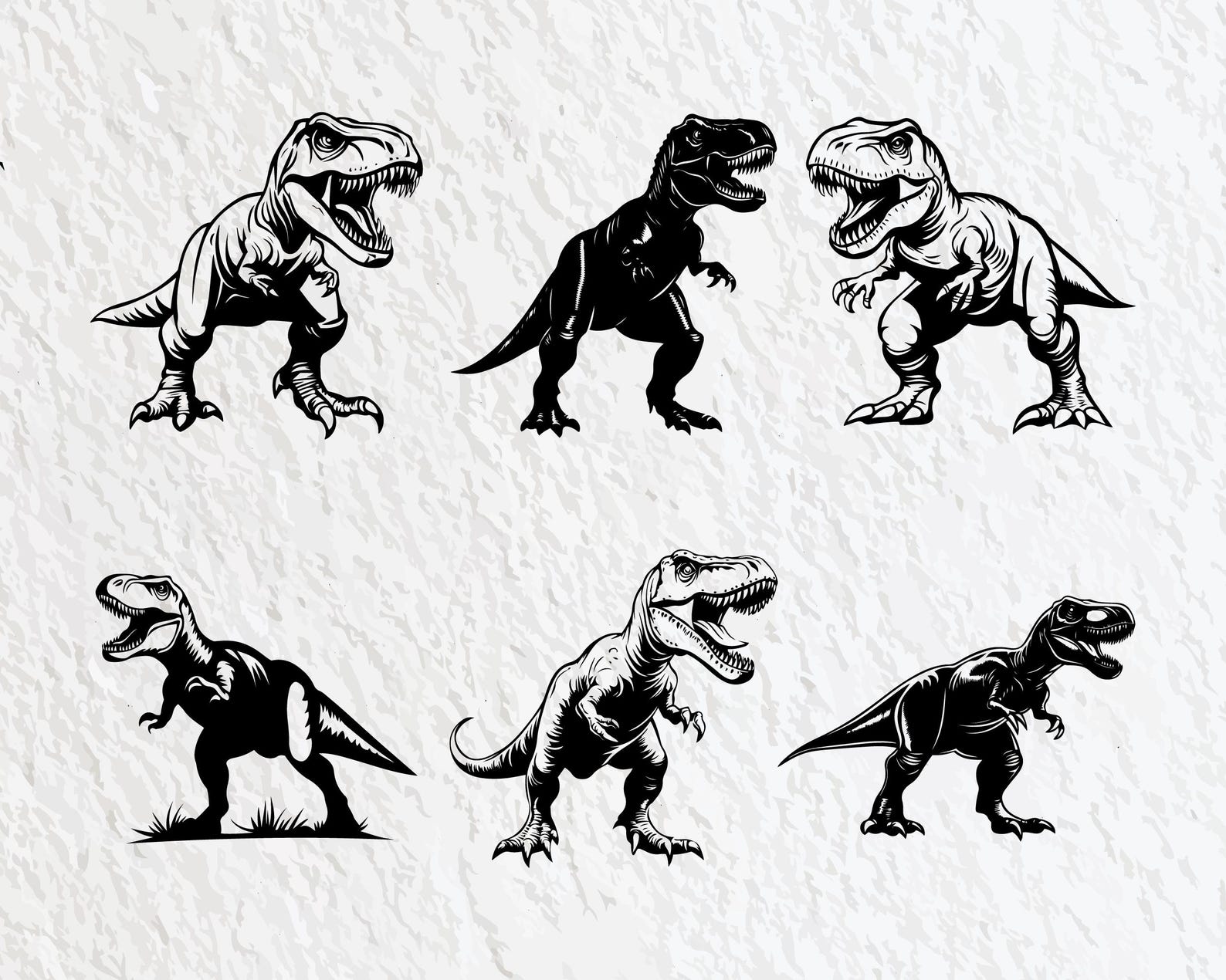 T Rex Dinosaur Svg Bundle, T Rex Dinosaur Silhouette, T Rex Dinosaur ...