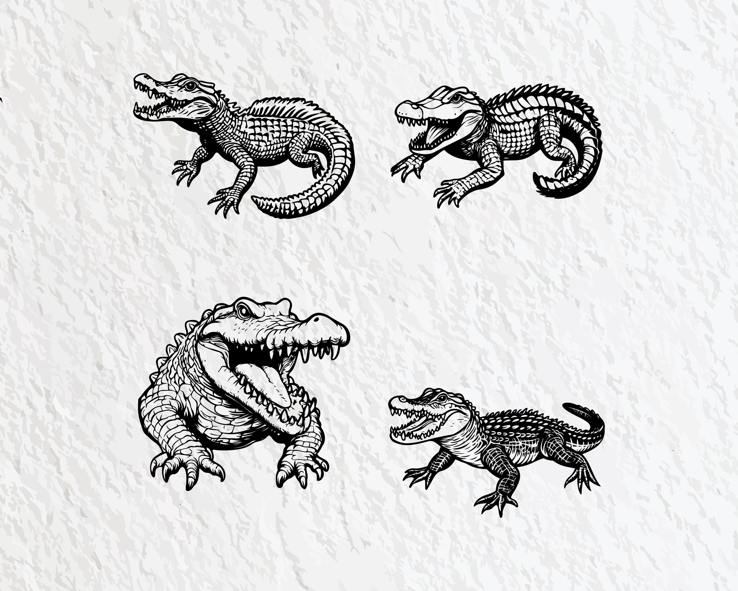 Crocodile Svg Bundle, Crocodile Silhouette, Crocodile Clipart Png ...