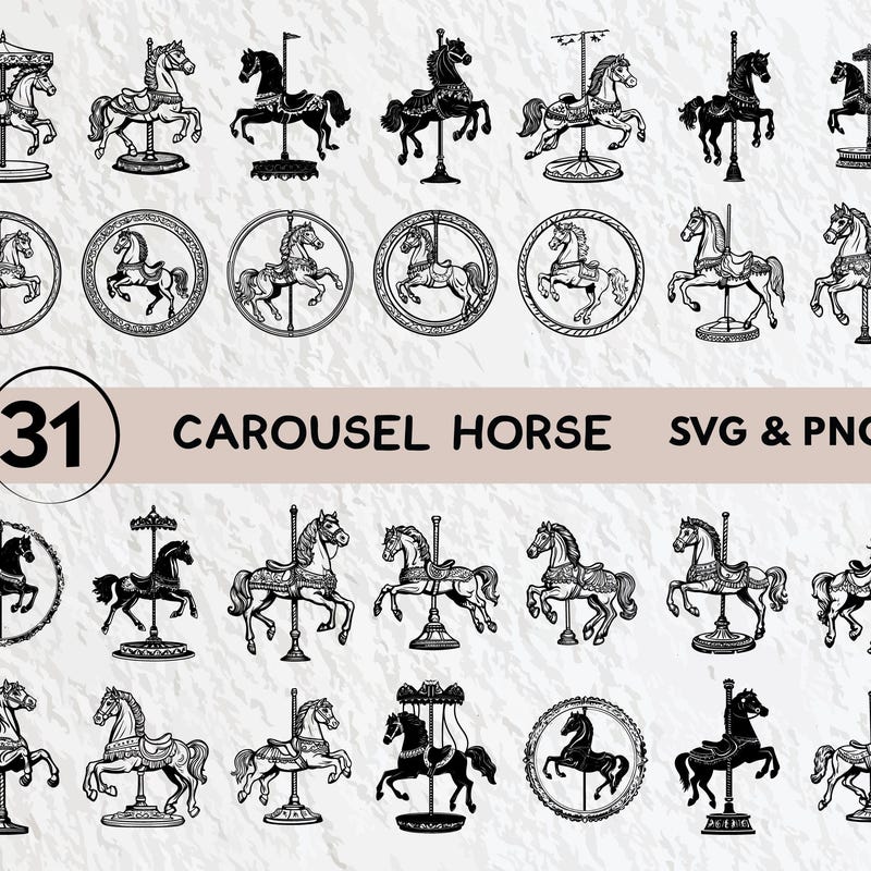 Carousel Park Horse - Etsy