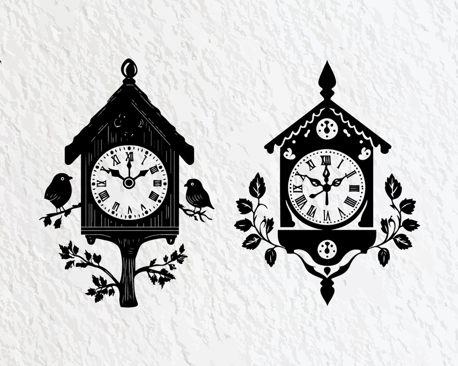 Cuckoo Clock SVG Bundle: Silhouette Clipart, Cricut Decal Files - Etsy