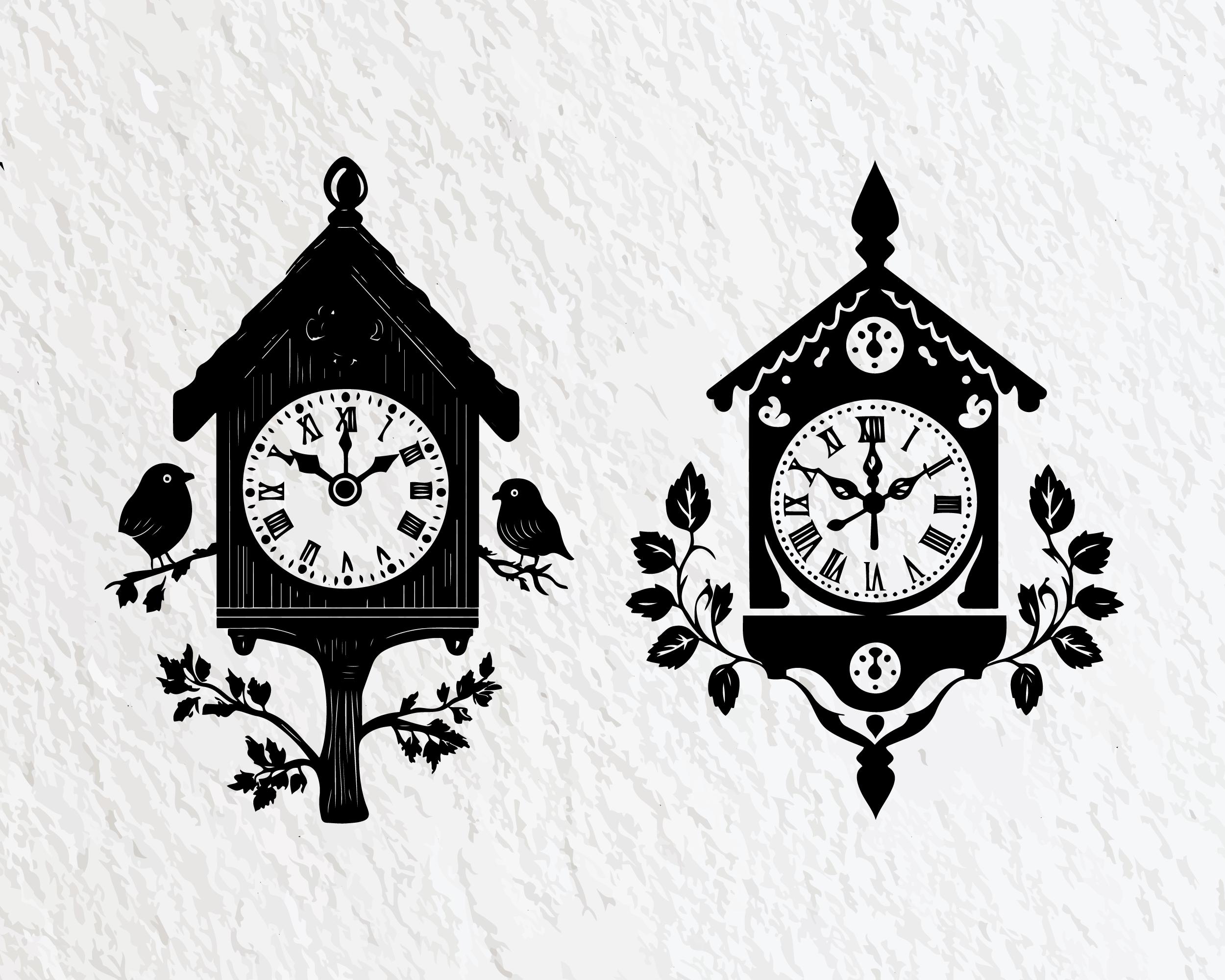 Cuckoo Clock Svg Bundle, Cuckoo Clock Silhouette, Cuckoo Clock Clipart ...