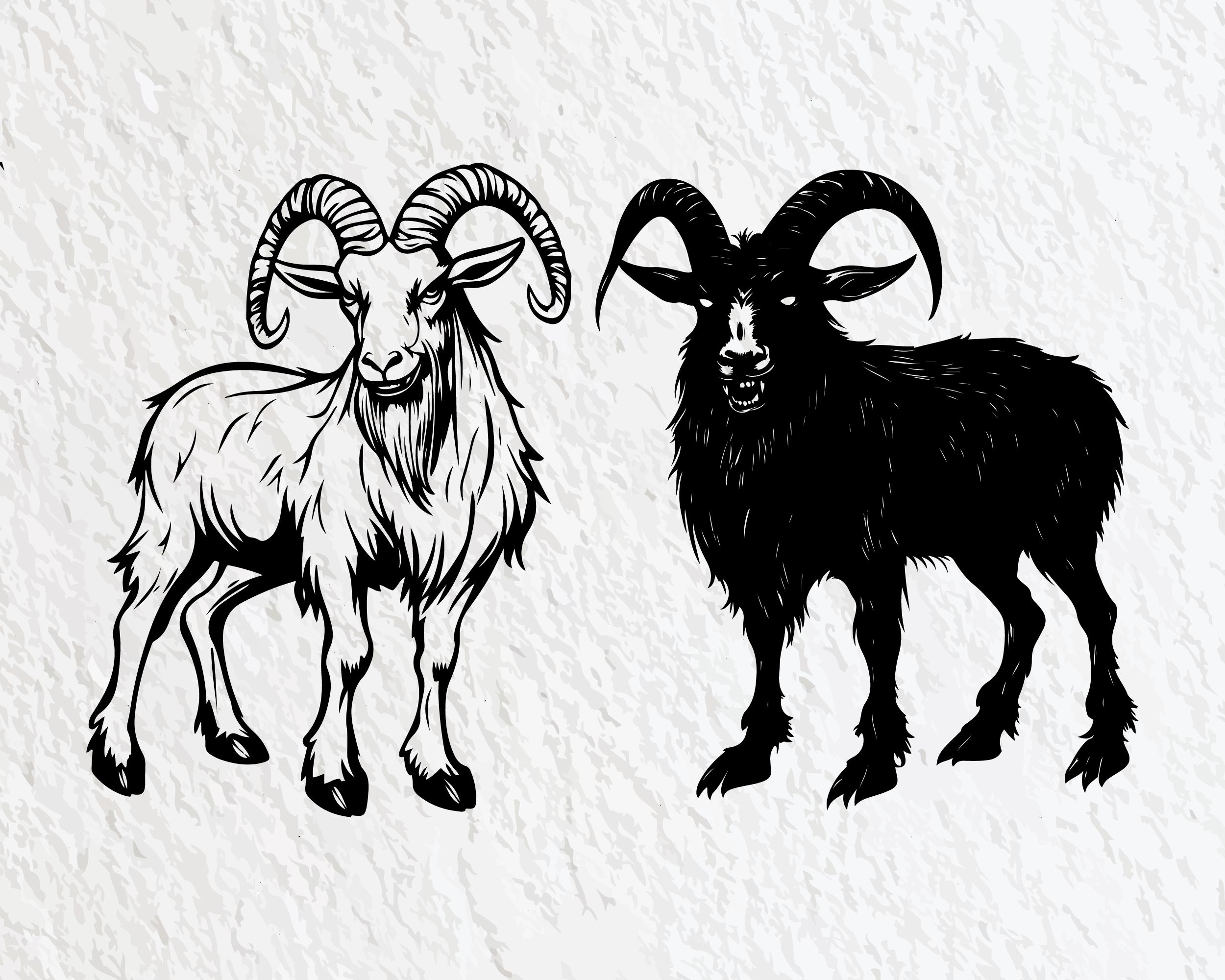 Evil Goat Svg Bundle, Evil Goat Silhouette, Evil Goat Clipart Png, Evil ...
