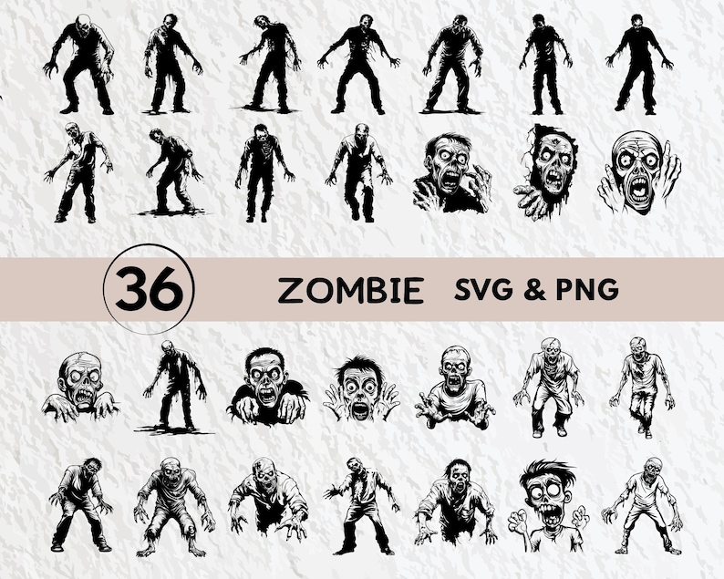 Zombie Svg Bundle, Zombie Silhouette, Zombie Clipart Png, Zombie Vector, Zombie Logo, Zombie ...