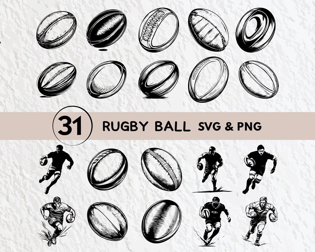Rugby Ball Svg Bundle, Rugby Ball Silhouette, Rugby Ball Clipart Png ...
