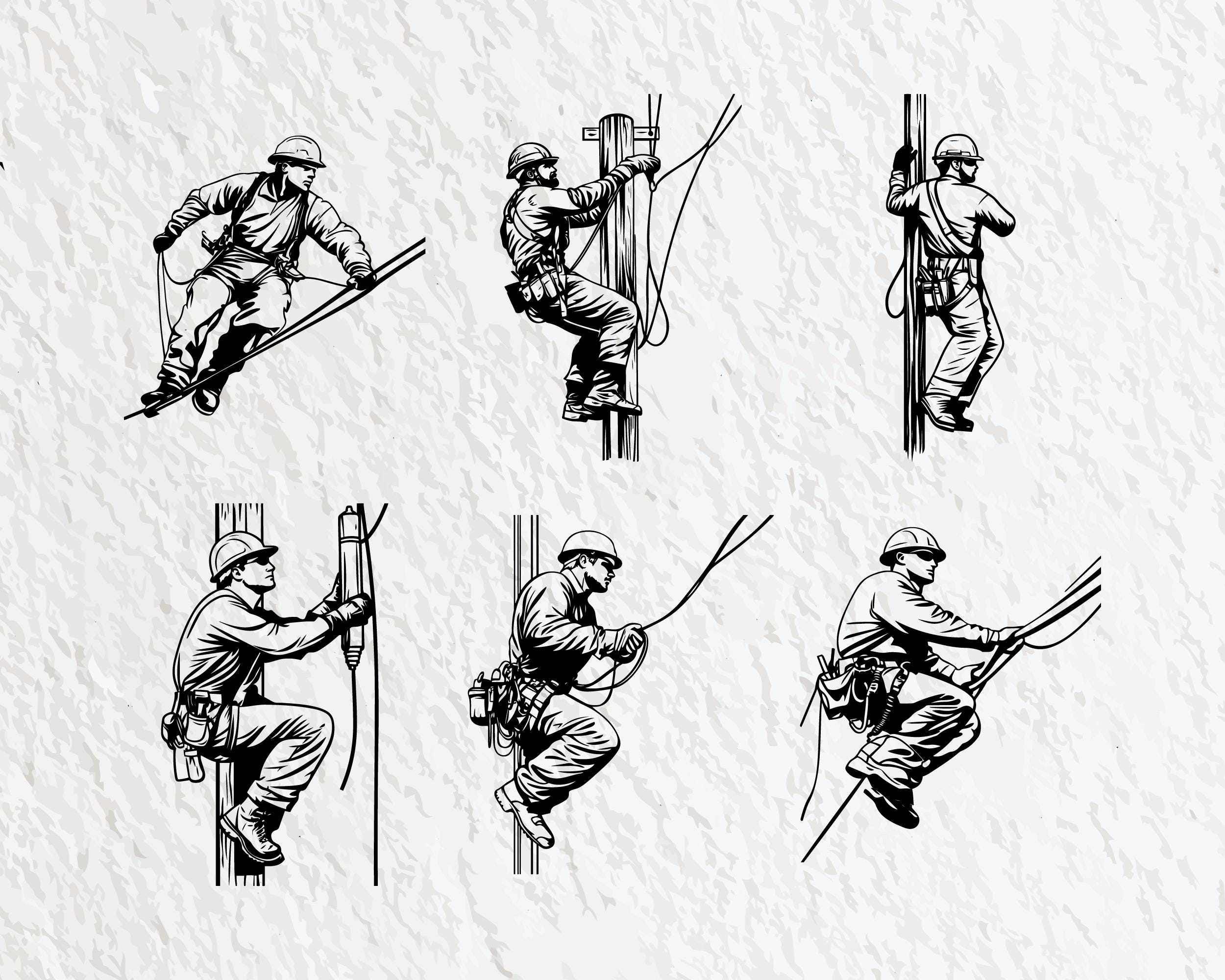 Lineman Svg Bundle, Lineman Silhouette, Lineman Clipart Png, Lineman ...