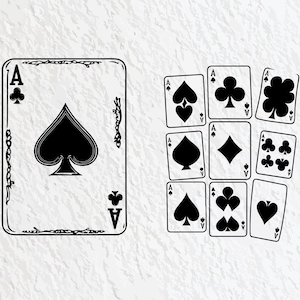 Playing Cards Silhouette Svg, Playing Cards Svg Bundle, Playing Cards ...