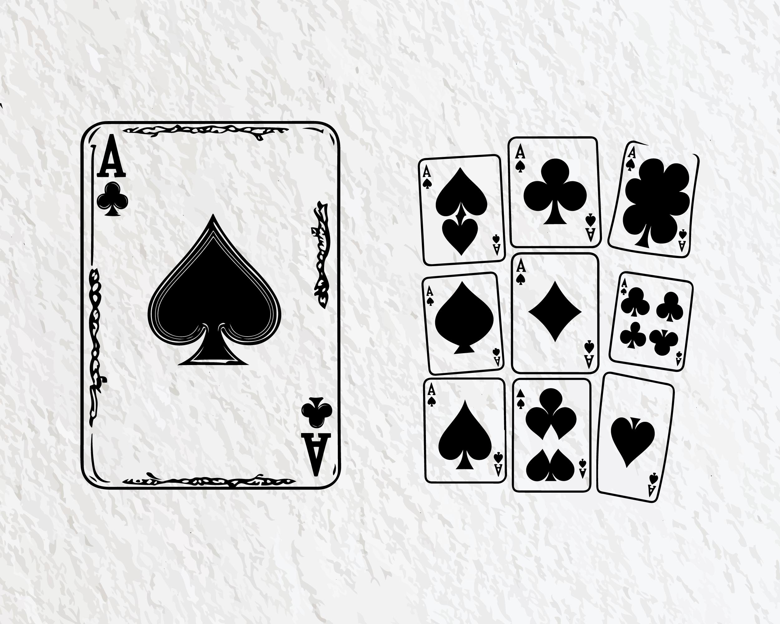 Playing Cards Silhouette Svg, Playing Cards Svg Bundle, Playing Cards ...