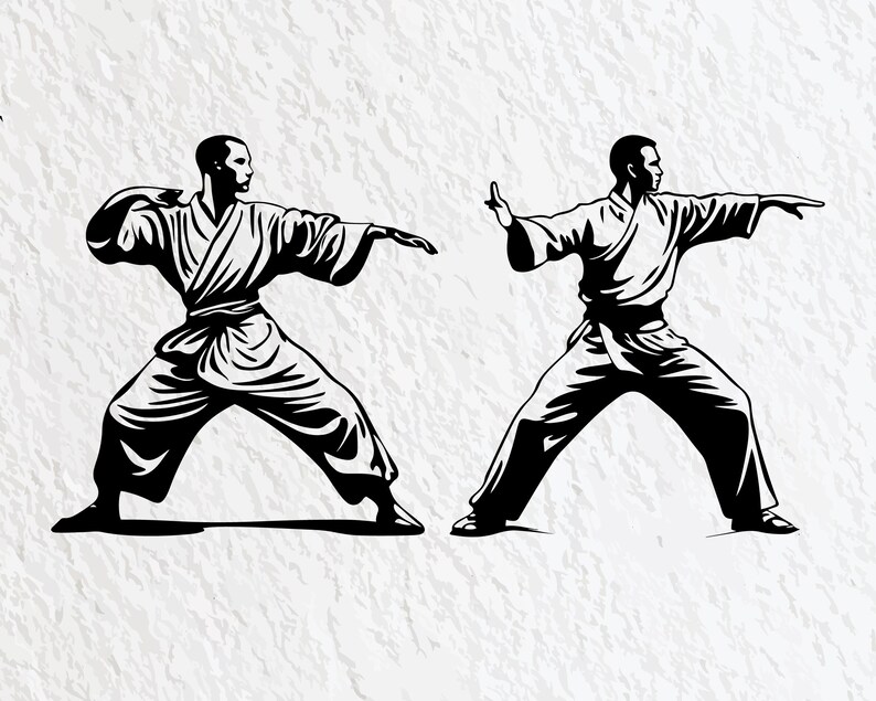 Tai Chi Silhouette SVG Bundle: Vector Clipart, Logo Icon (digital ...