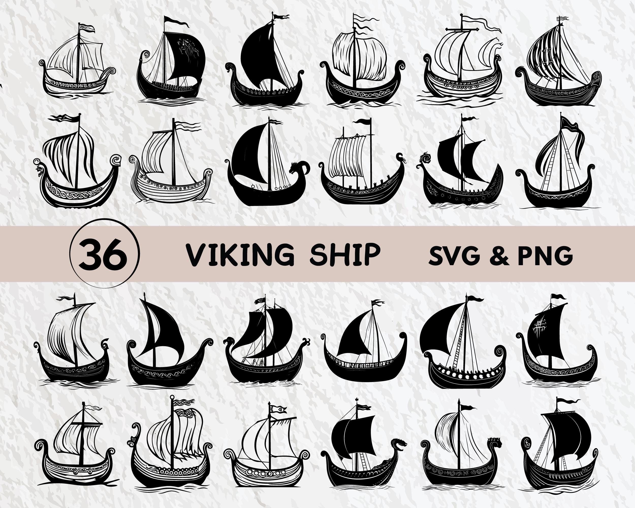 Viking Ship Silhouette Svg, Viking Ship Svg Bundle, Viking Ship Clipart ...