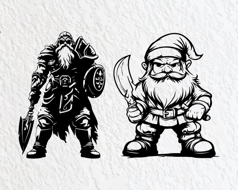 Dwarf Warrior SVG Bundle: Clipart, Silhouette, Vector (PNG, Cricut) - Etsy