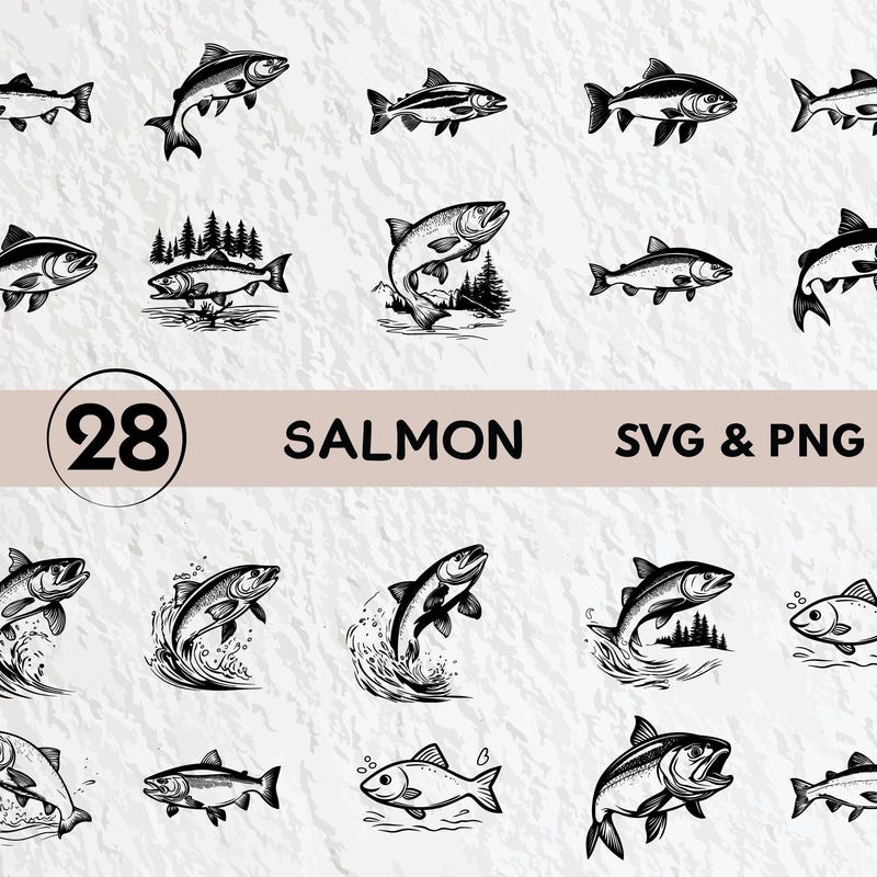 Svg Files Salmon - Etsy UK