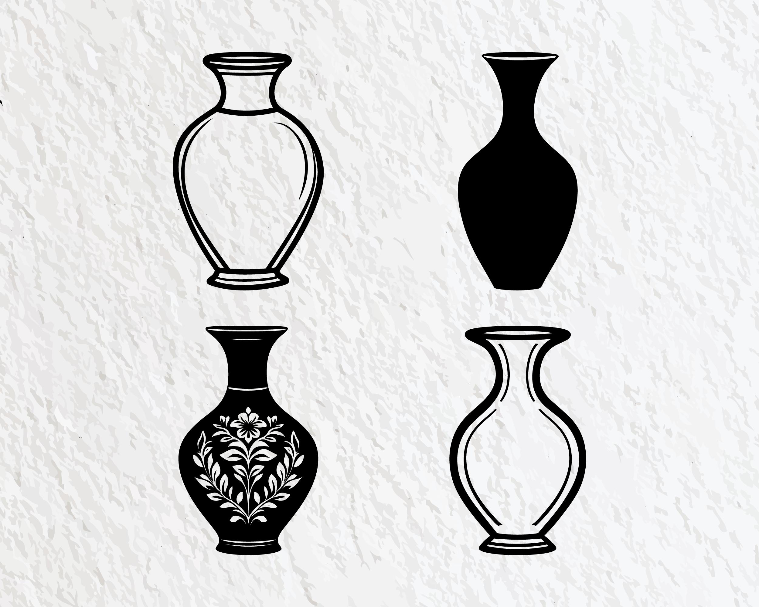 Vase Silhouette Svg, Vase Svg Bundle, Vase Clipart, Vase Decal, Vase ...