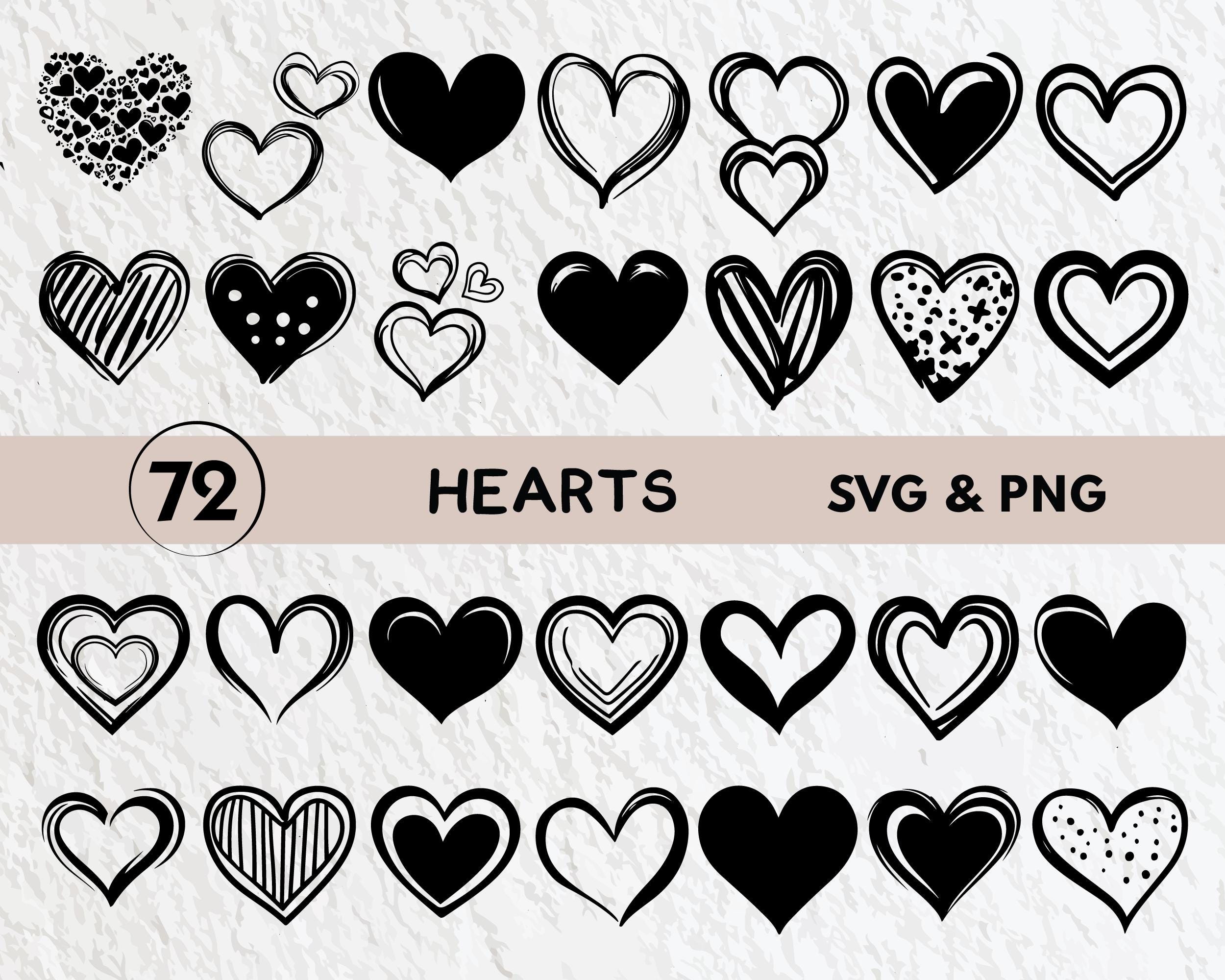 Hearts SVG Bundle: Silhouette Clipart, Vector Decal (PNG) - Etsy
