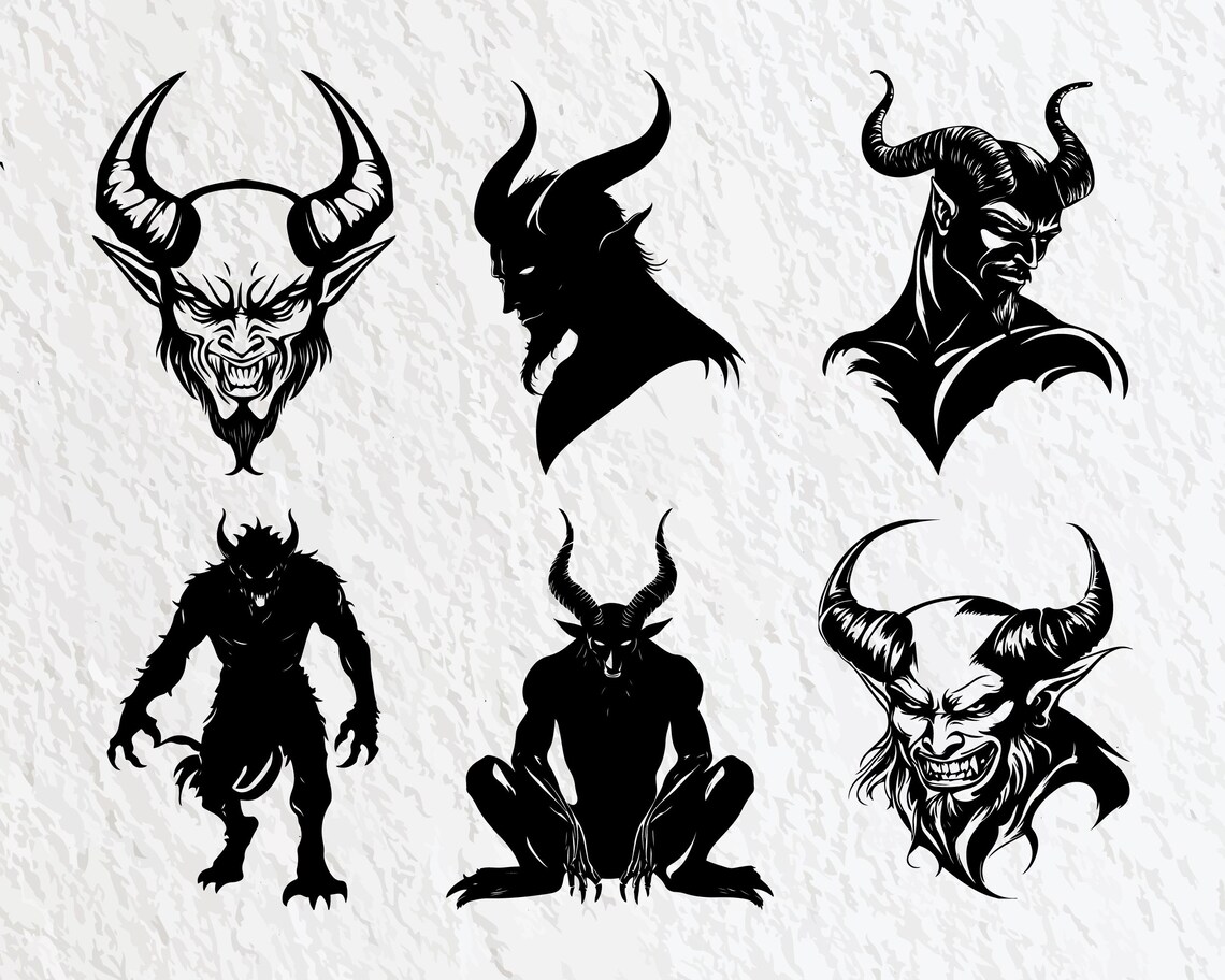 Devil Svg Bundle, Devil Silhouette, Devil Clipart Png, Devil Outline ...