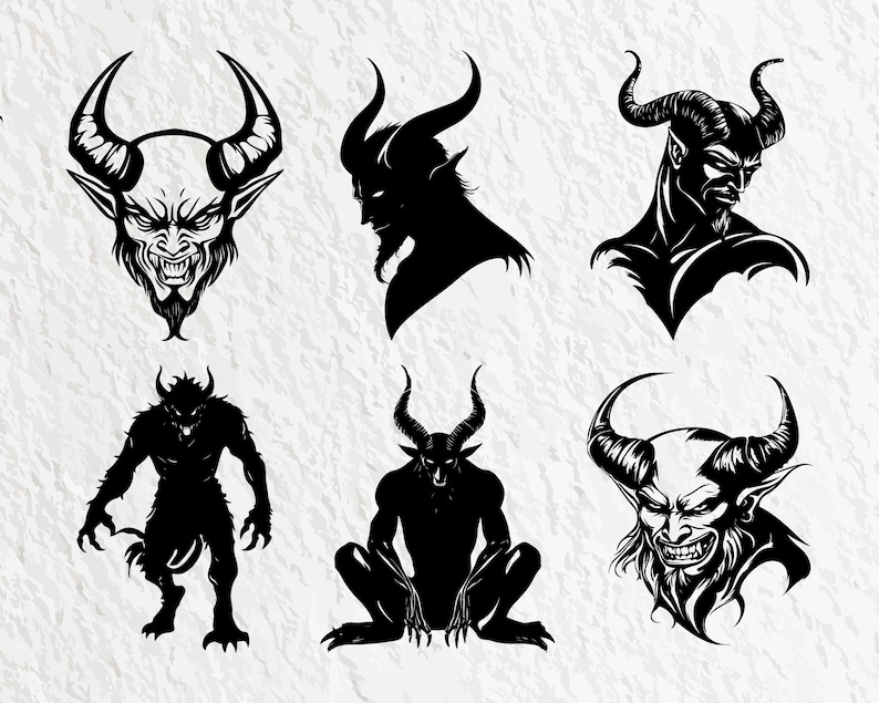 Devil Svg Bundle, Devil Silhouette, Devil Clipart Png, Devil Outline ...