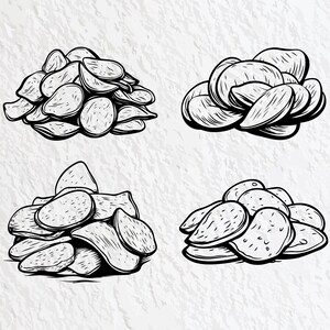 Potato Chips SVG Bundle: Clipart, Outline, Vector (digital Download) - Etsy