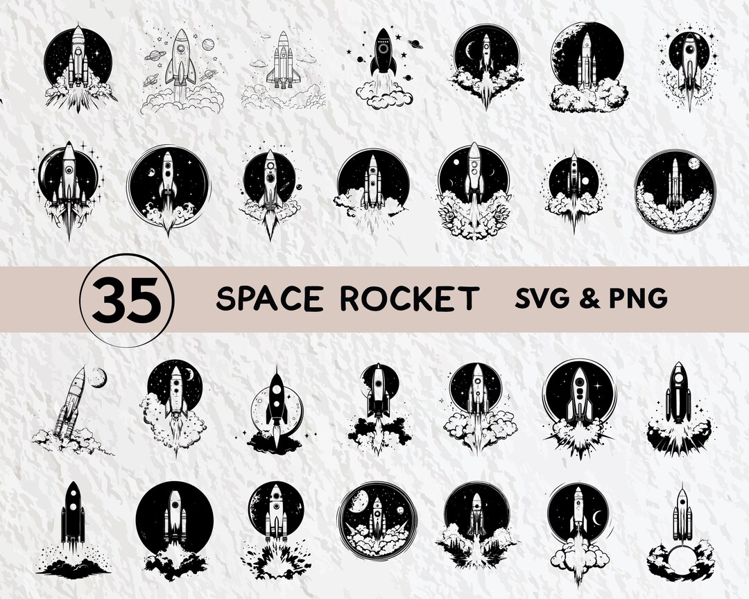Space Rocket SVG Bundle: Silhouette Clipart, Cricut Cut Files - Etsy