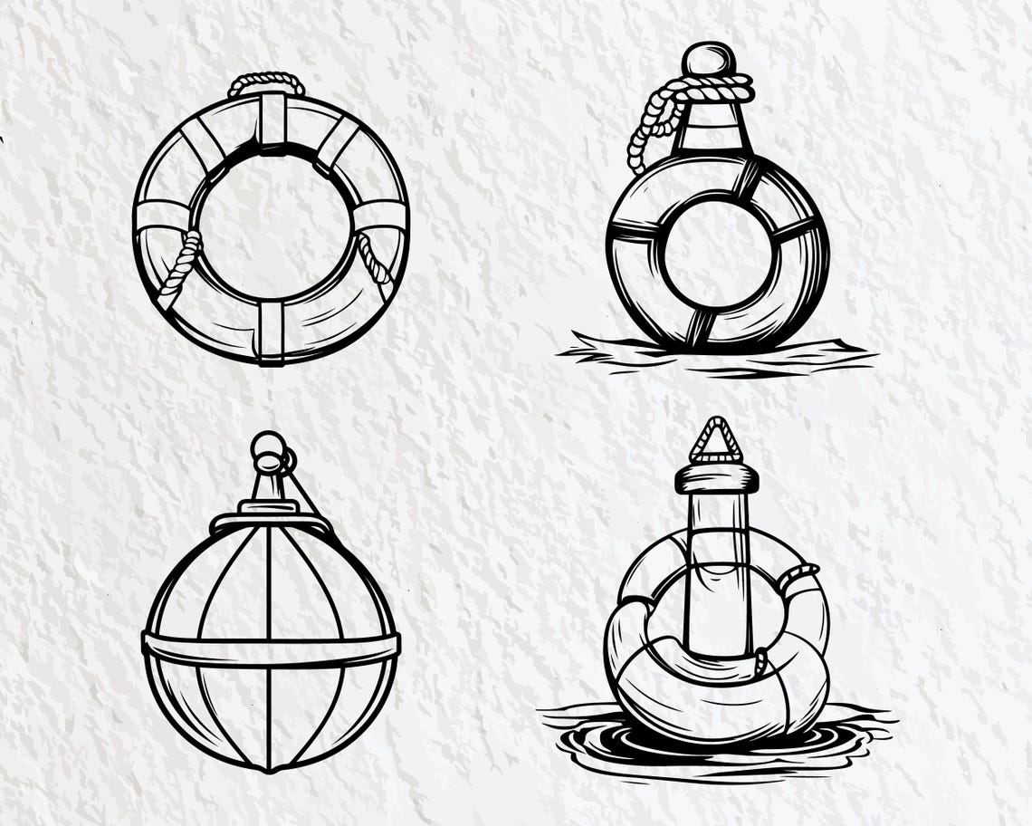 Nautical Buoy SVG Bundle: Silhouette, Clipart, Vector (PNG, SVG, Cricut ...