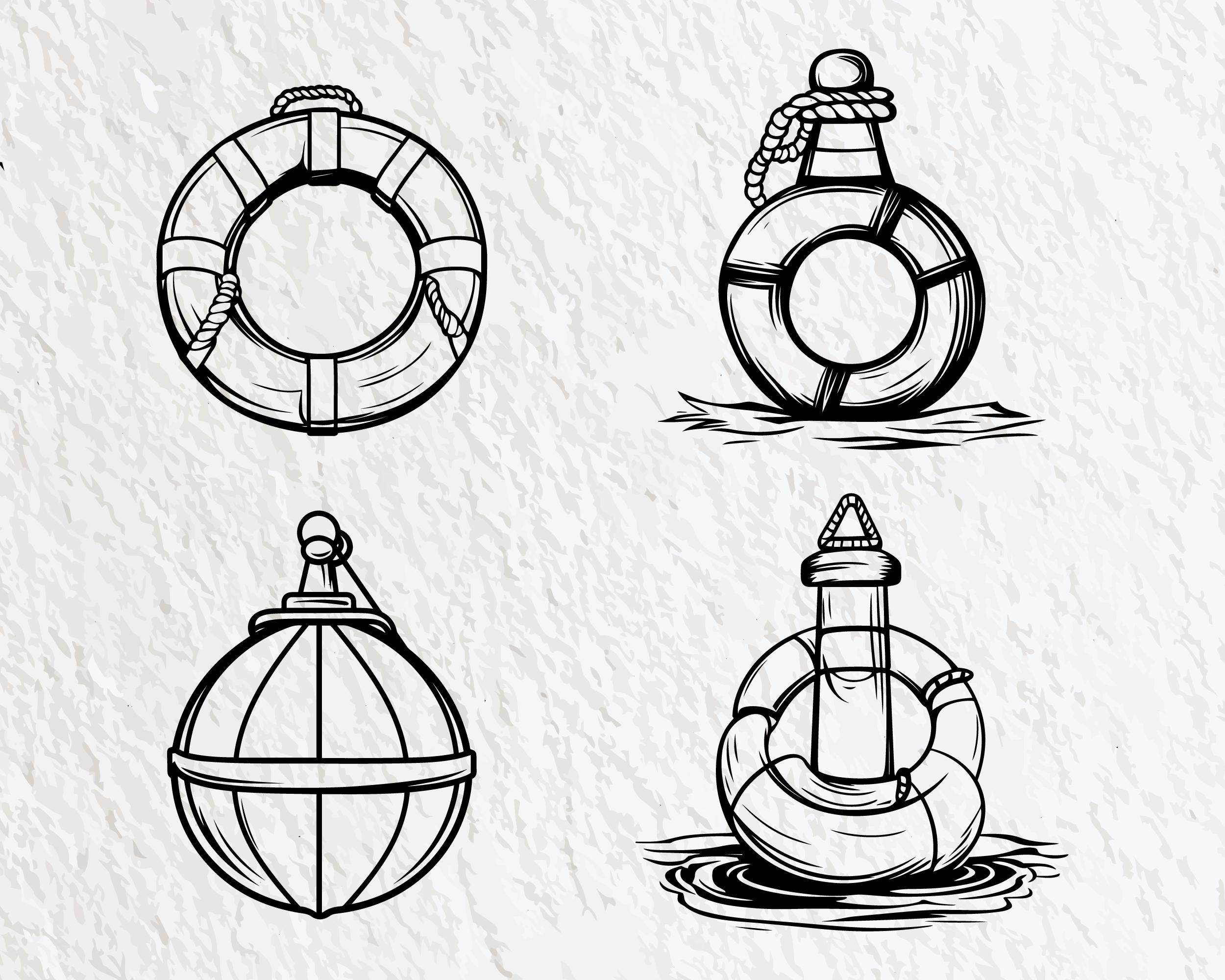 Nautical Buoy SVG Bundle: Silhouette, Clipart, Vector (PNG, SVG, Cricut ...