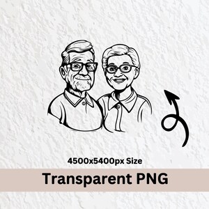 Grandparents Silhouette SVG Bundle: Clipart, Outline, Vector (digital ...