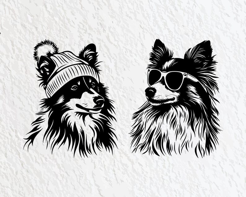 Sheltie Dog SVG Bundle: Silhouette Clipart, Vector Icon Set (PNG) - Etsy