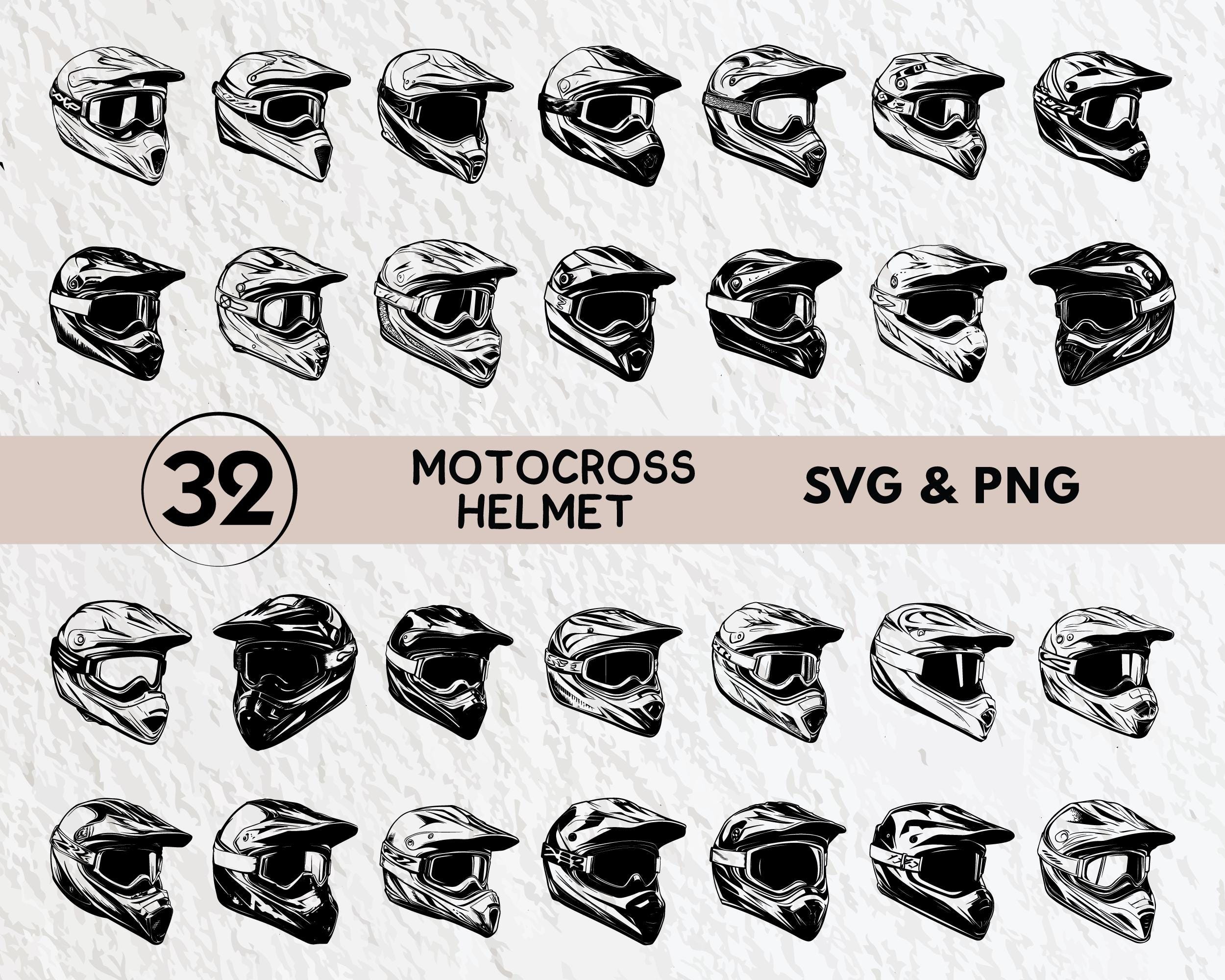 Motocross Helmet SVG Bundle: Vector Logo Icon Decal Set - Etsy
