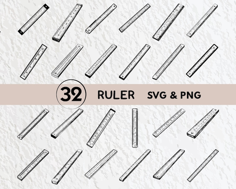 Ruler Svg Bundle, Ruler Silhouette, Ruler Clipart Png, Ruler Outline ...