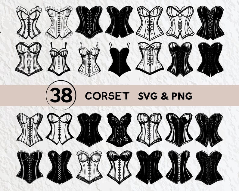 Corset Silhouette Bundle Png, Corset Svg Outline, Corset Lover Png ...