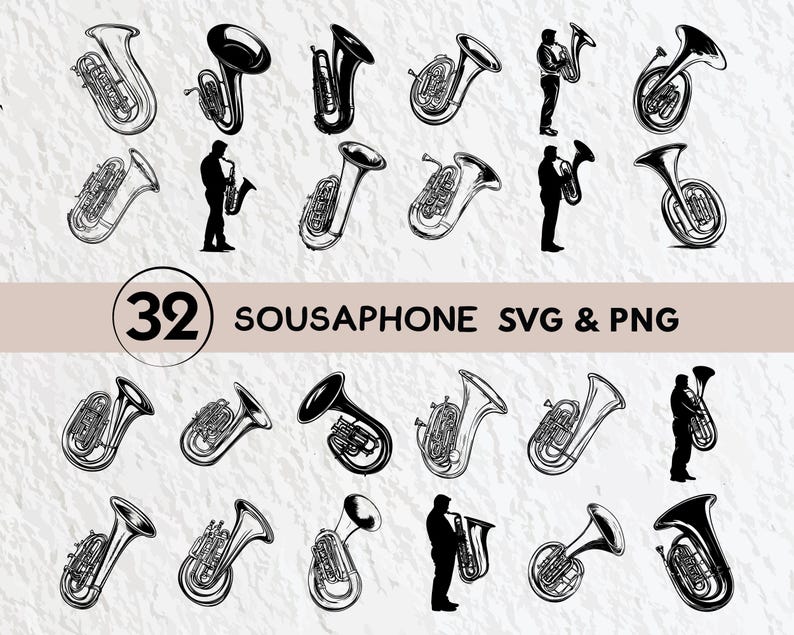 Sousaphone Svg Bundle, Sousaphone Silhouette, Sousaphone Clipart Png ...