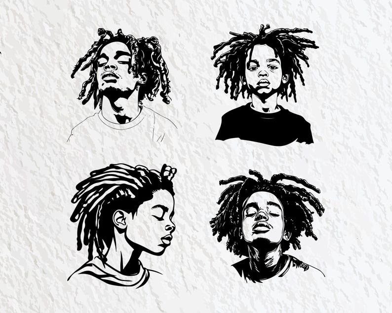 Boy With Dreadlocks Svg Bundle, Boy With Dreadlocks Silhouette ...