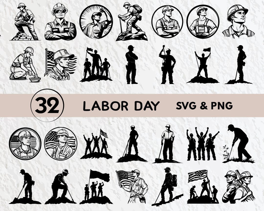 Labor Day Svg Bundle, Labor Day Silhouette, Labor Day Clipart Png ...