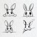 Peeking Bunny Svg Bundle, Peeking Bunny Silhouette, Peeking Bunny ...