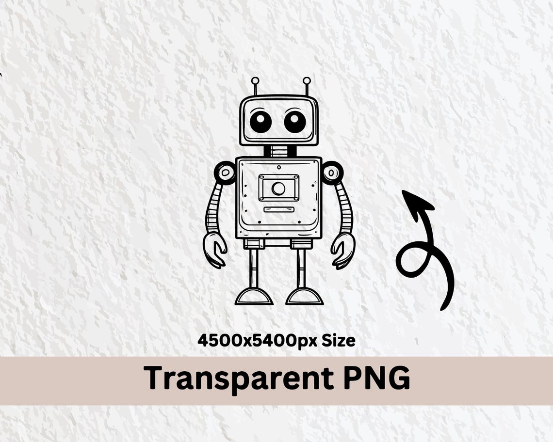 Robots SVG Bundle: Silhouette Clipart, Vector Logo (PNG, Cricut Files ...