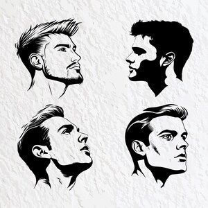 Man Face Silhouette Vector Bundle: SVG, PNG, Cricut Cut Files - Etsy