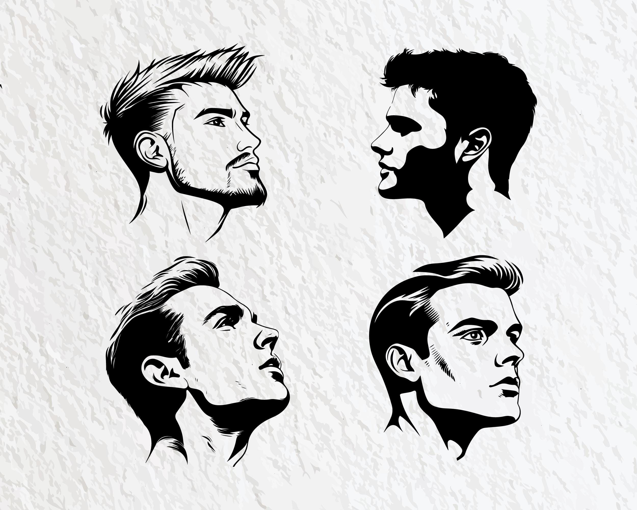 Man Face Silhouette Vector Bundle: SVG, PNG, Cricut Cut Files - Etsy
