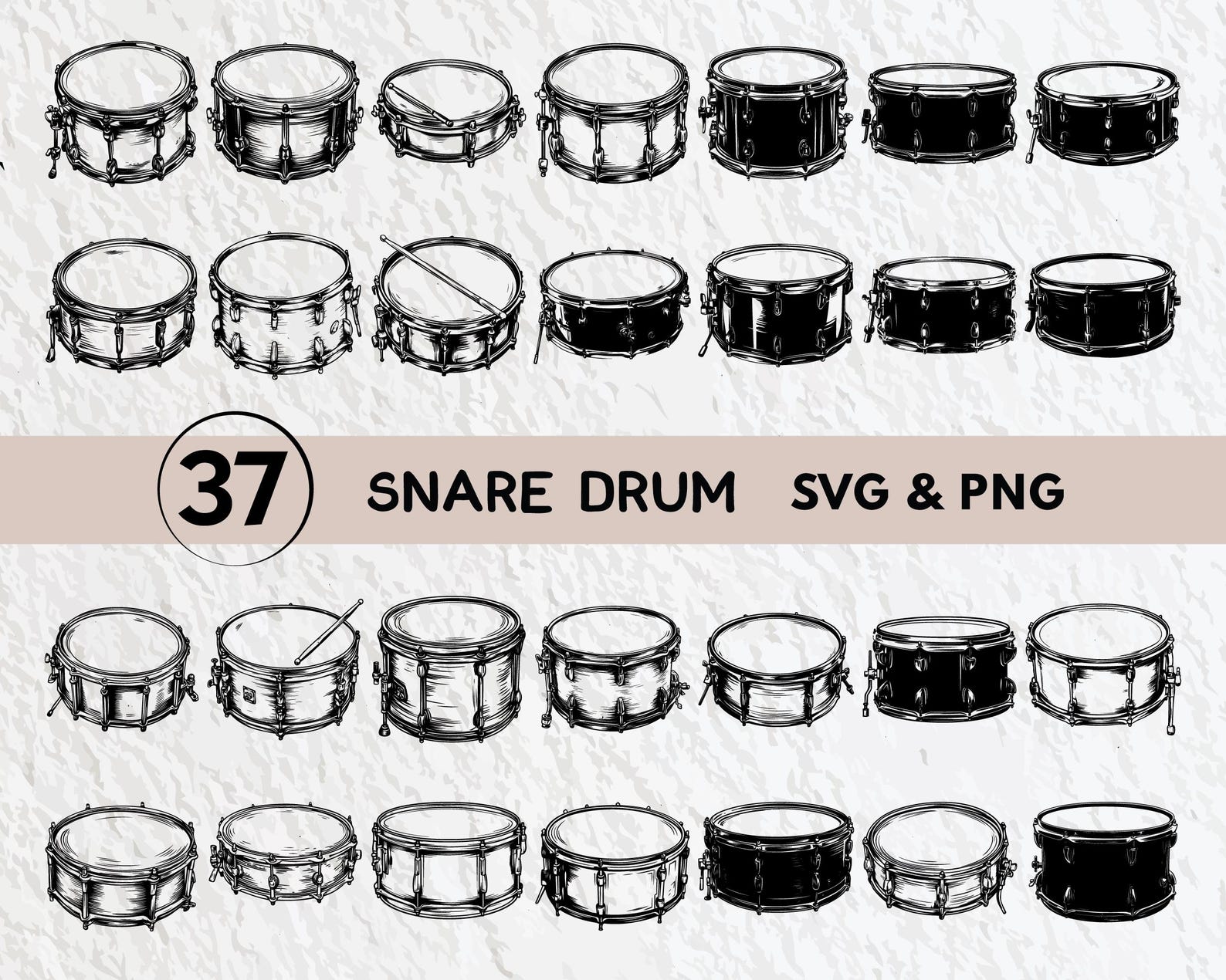 Snare Drum Svg Bundle, Snare Drum Silhouette, Snare Drum Clipart Png ...