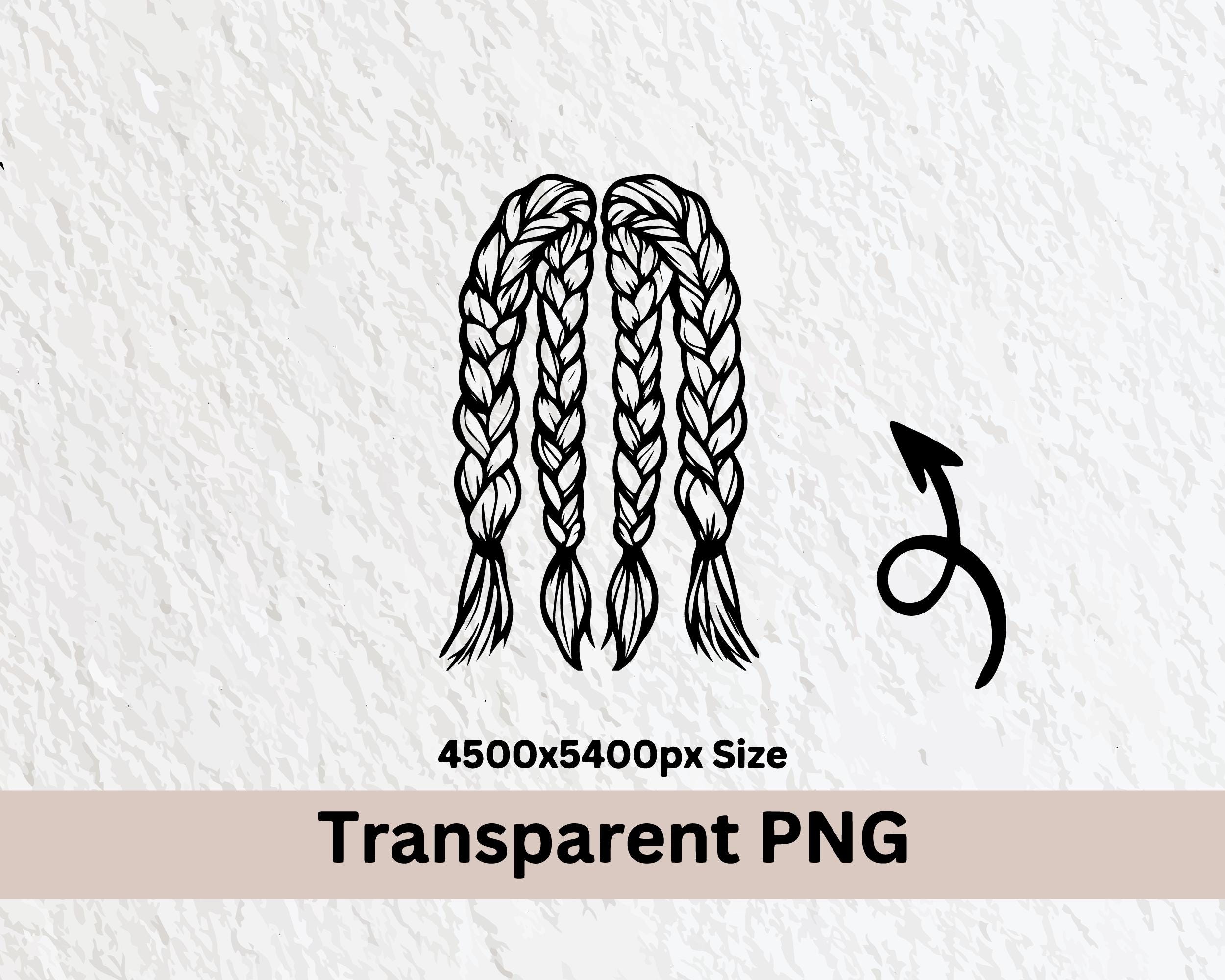 Braids SVG Bundle: Hairstyle Clipart, Logo & Icon (PNG, Vector) - Etsy