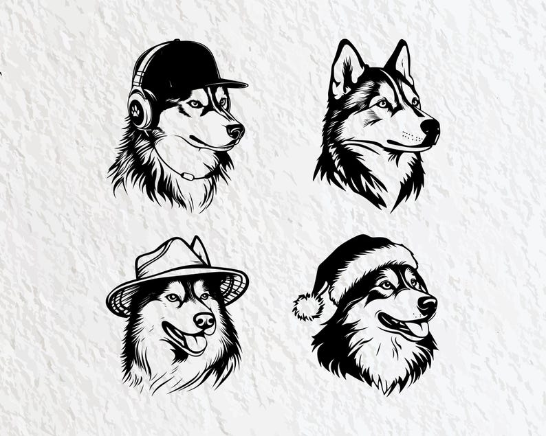 Siberian Husky Svg Bundle, Siberian Husky Silhouette, Siberian Husky ...